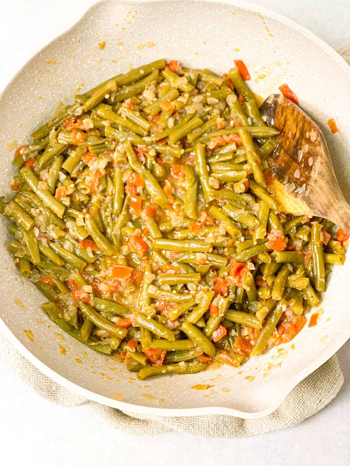 TasteGreatFoodie - Braised Green Beans- Loubieh Bzeit - Vegan