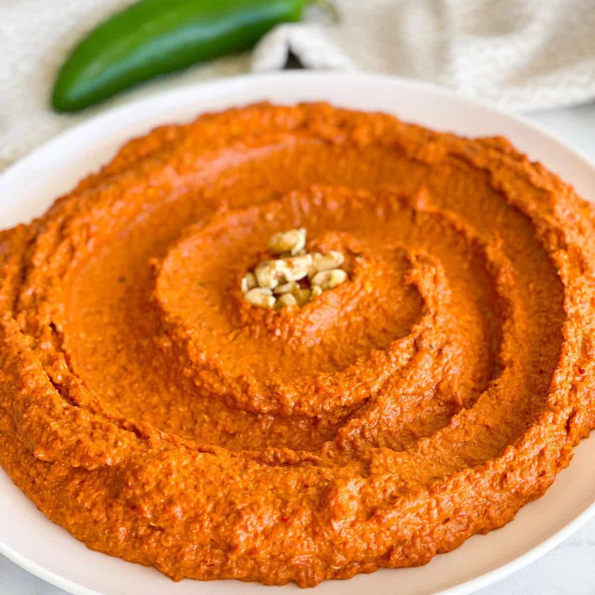 TasteGreatFoodie - Muhammara (Roasted Red Pepper and Walnut Dip) - Dips