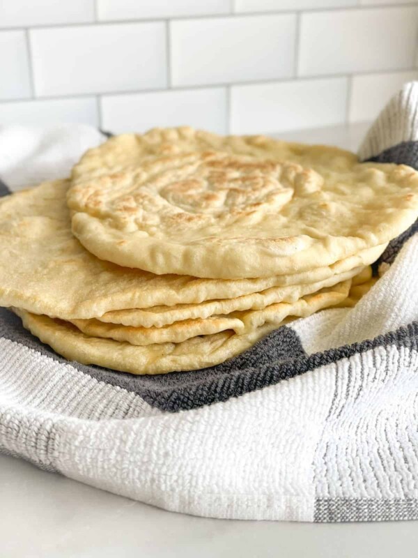 TasteGreatFoodie - 5 Ingredient Skillet Flatbread (Saj Bread Style) - Bread