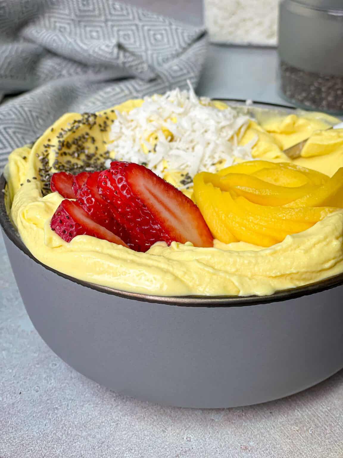 5 Minute Blender Mango Ice Cream - TasteGreatFoodie