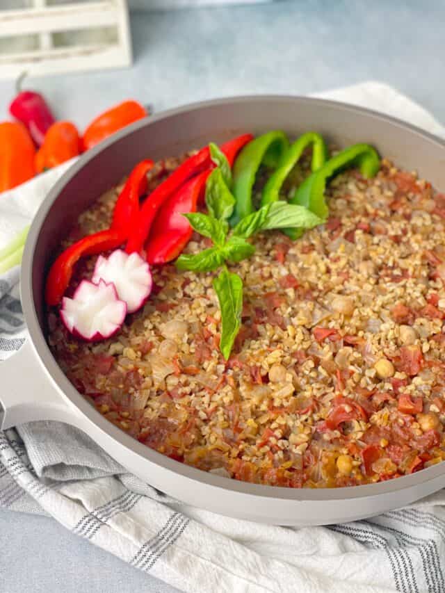 TasteGreatFoodie - Vegetarian Bulgar and Tomato Pilaf