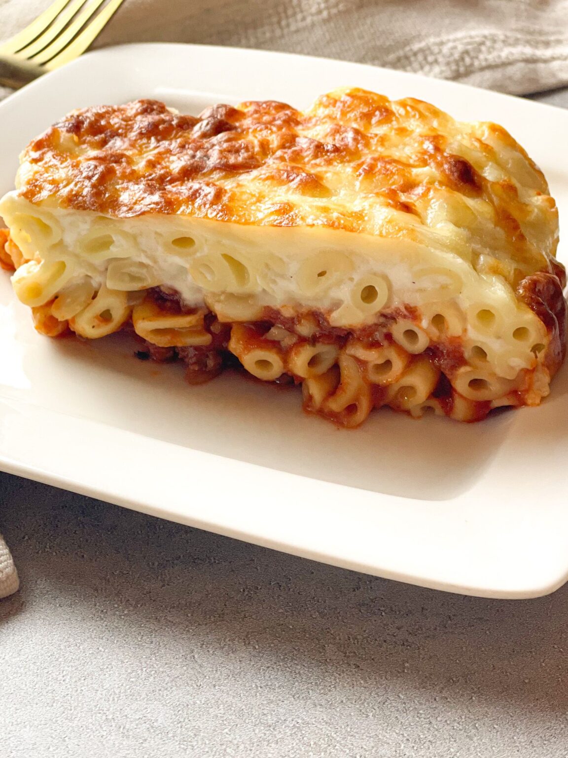 TasteGreatFoodie - Béchamel Pasta Bake (Macarona Béchamel) - Beef