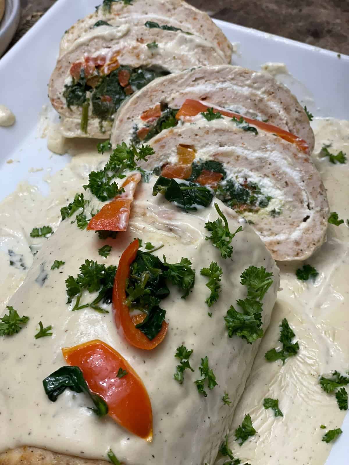 TasteGreatFoodie - Chicken Roulade With Vegetables - Main Dish